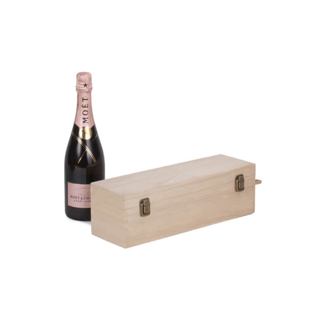 Buy Single Bottle Hinged Lid Wooden Box | London Grocery